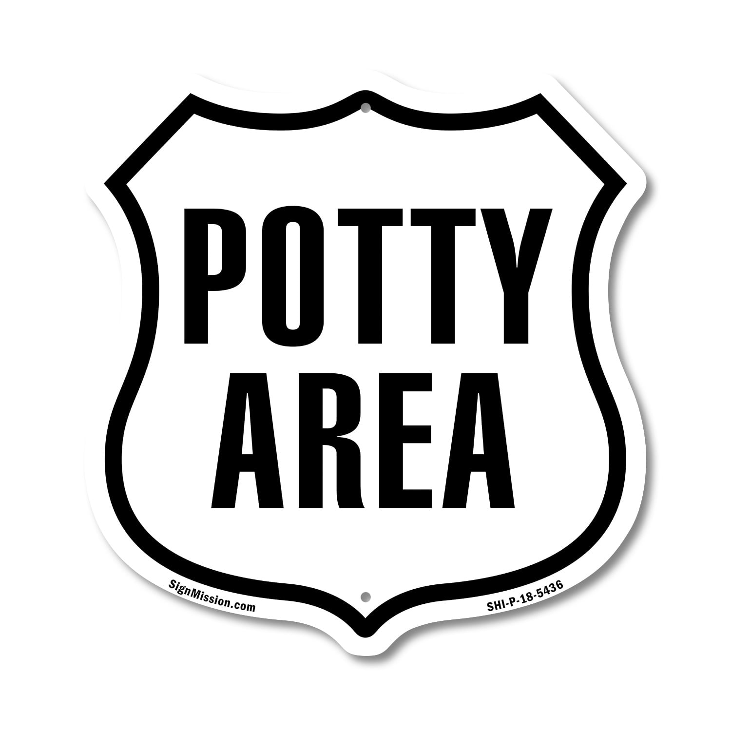 Potty Area (2 Pack) 12 inch X 12 inch Shield Shaped Commercial Grade ...