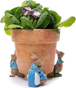 Potty Feet Beatrix Potter Peter Rabbit & Mrs. Rabbit Plant Pot Feet 3pc ...