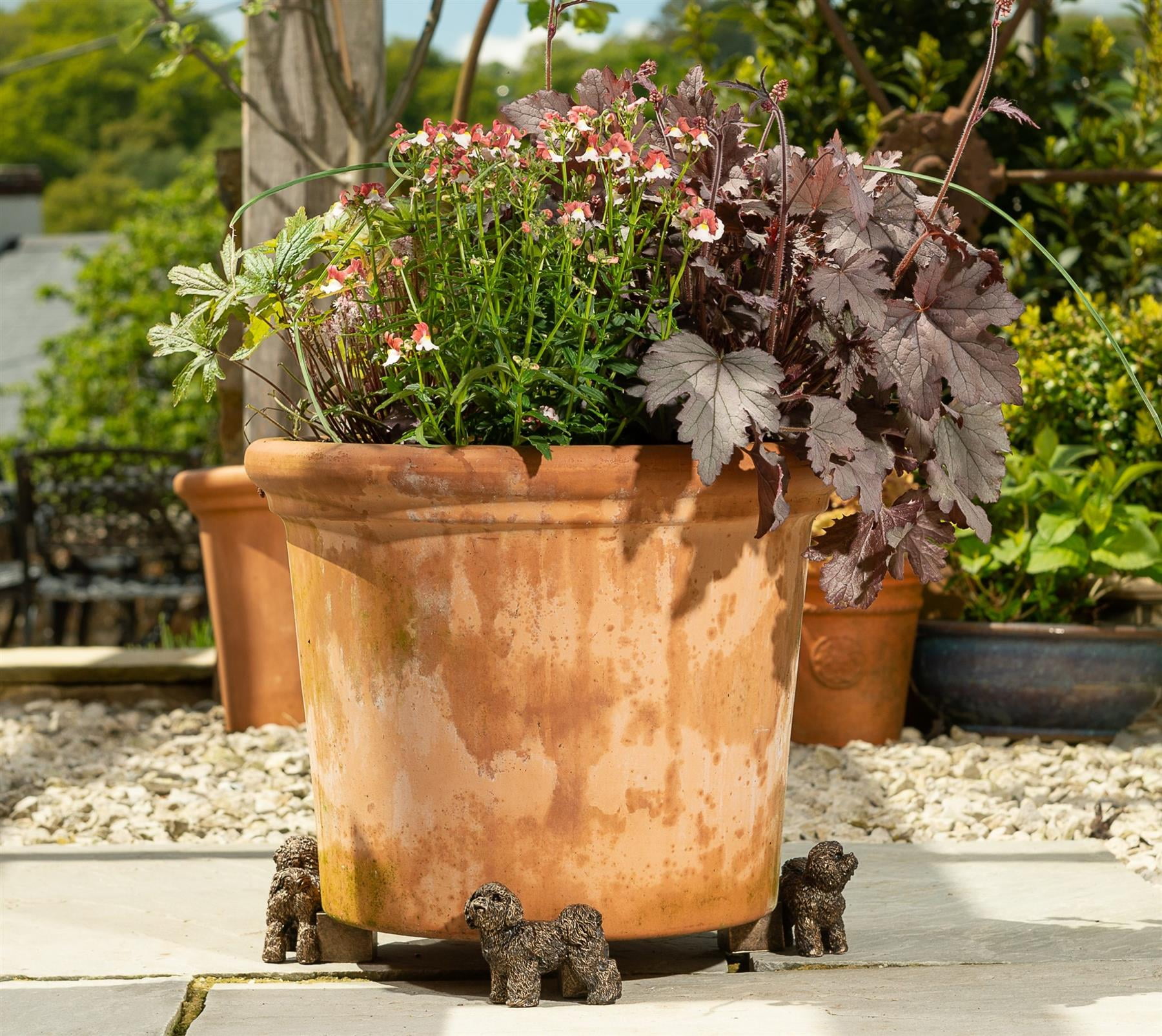 Potty Feet Bichon Frise Themed Plant Pot Feet - Bronze Color - Set of 3 ...