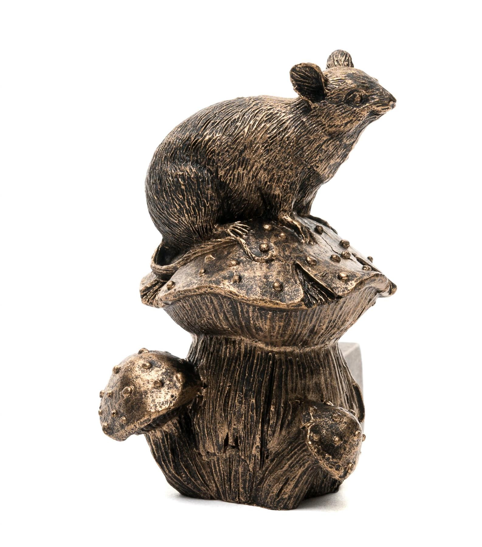 Potty Feet Mouse on Mushroom Themed Plant Pot Feet - Bronze Color - Set ...