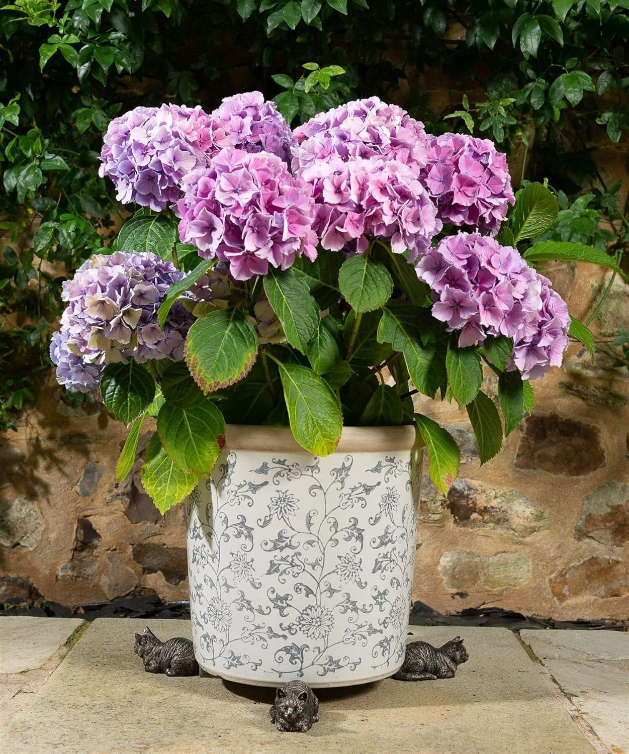 Potty Feet Sleeping Cat Stretching Figures Pot Feet Planter Riser - Pot ...