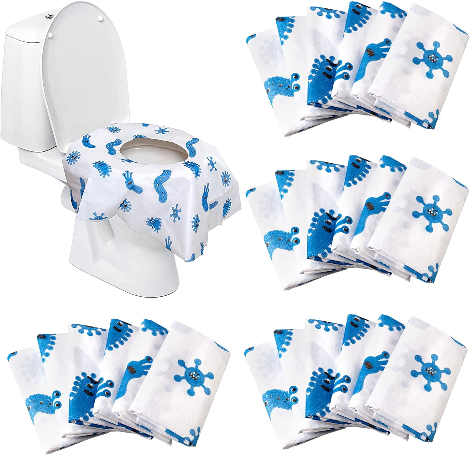 Potty Shields Disposable Toilet Seat Covers for All Ages 24 Pack ...
