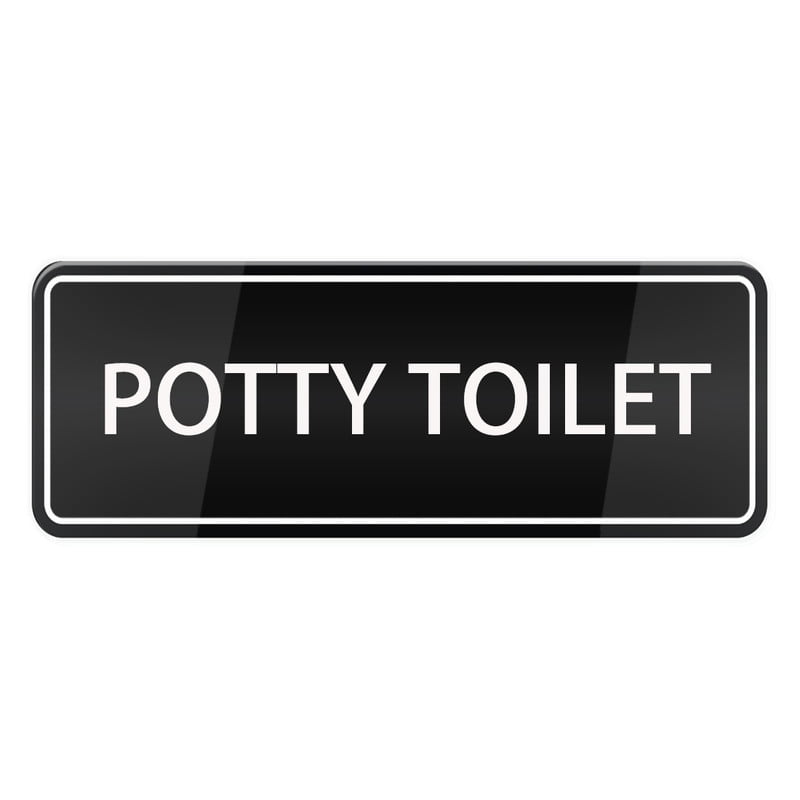 Potty Toilet Sign For House Door, Plastic Self-Adhesive Signs For ...