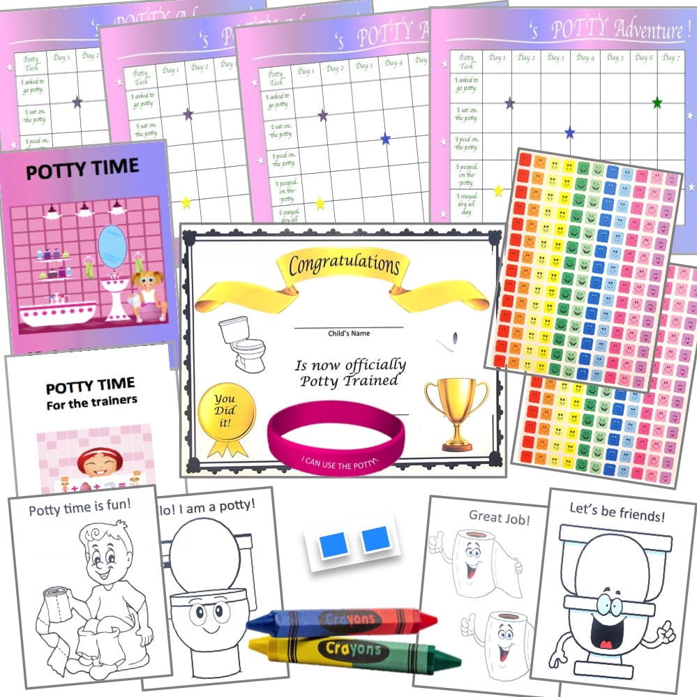 Potty Training (4 wks) System-Kit/Guide Parent Guide, Potty Book, 4 ...
