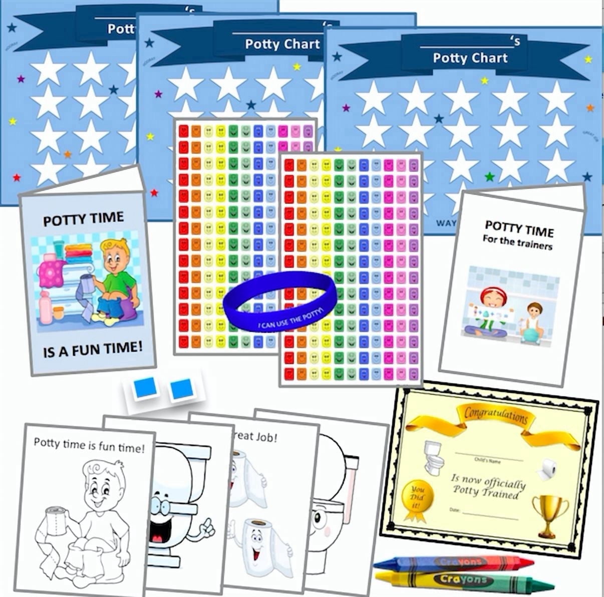 Potty Training System, 322 Pieces, 6 Weeks Charts & Accessories ...