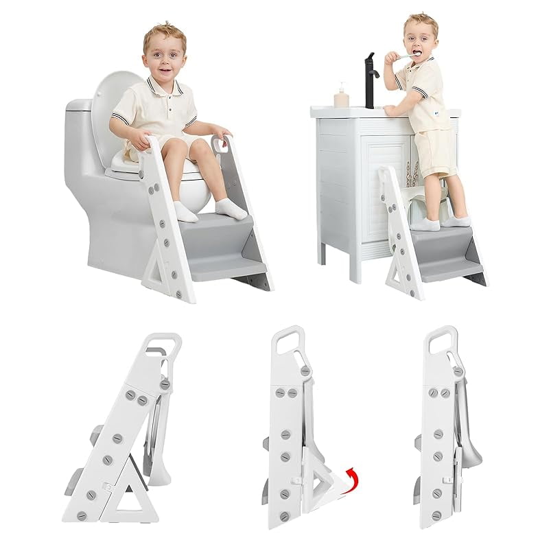 Potty Training Seat, Upgrade Foldable Step Stool for Bathroom, Toddler ...