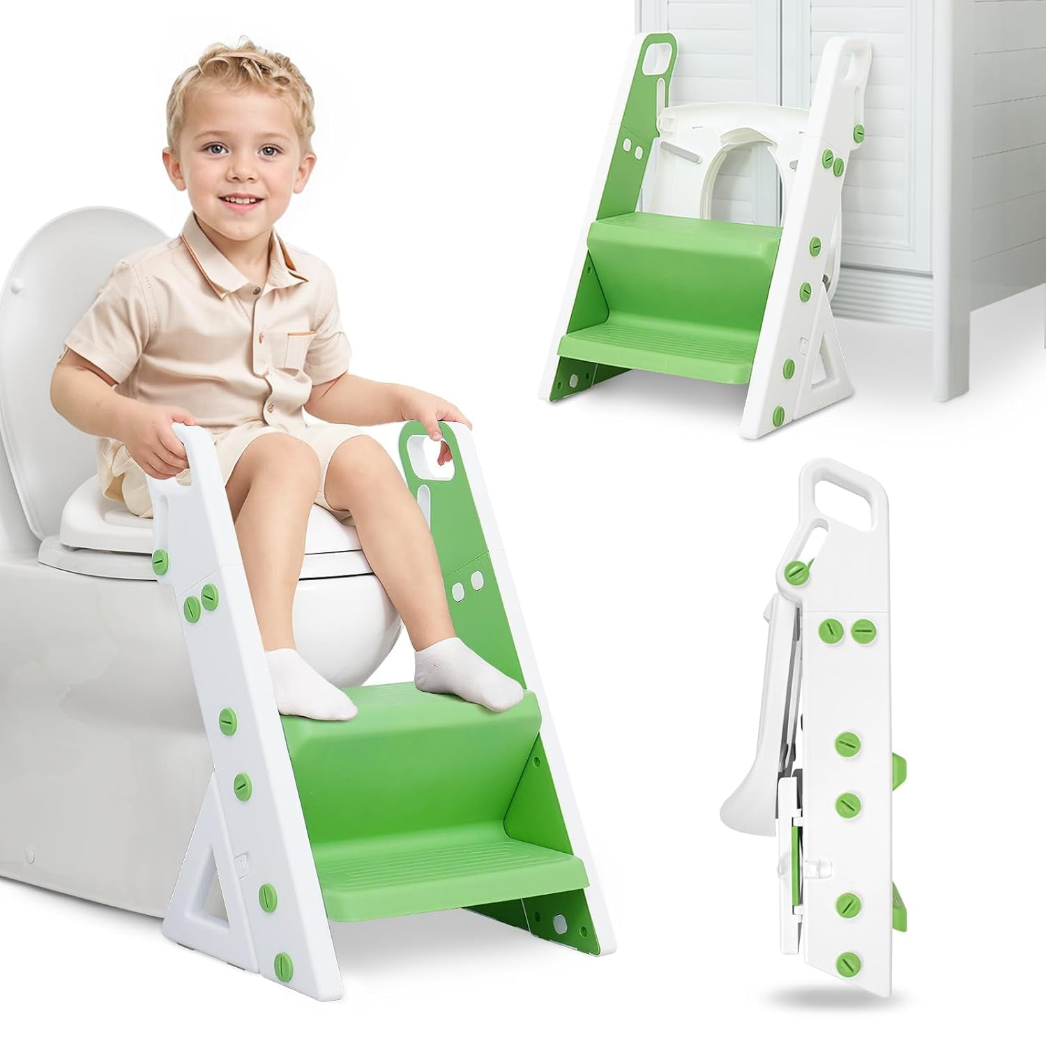 Potty Training Seat, Upgrade Foldable Step Stool, Climbable and Easy to ...