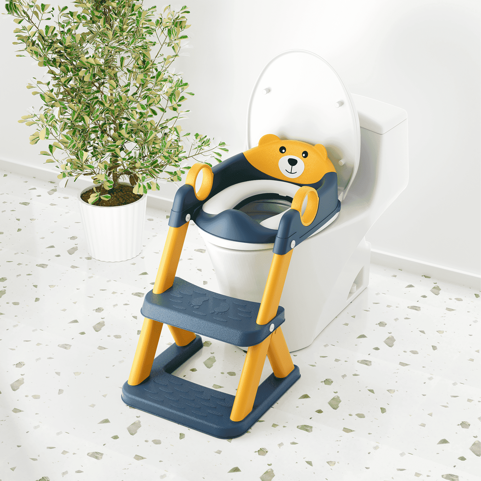 COOSEYA Bear potty training seat, upgrade toddler toilet seat with ...
