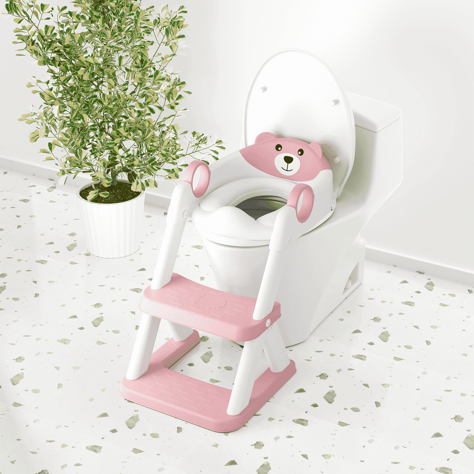 COOSEYA Bear Potty Training Seat, Upgrade Toddler Toilet Seat with ...