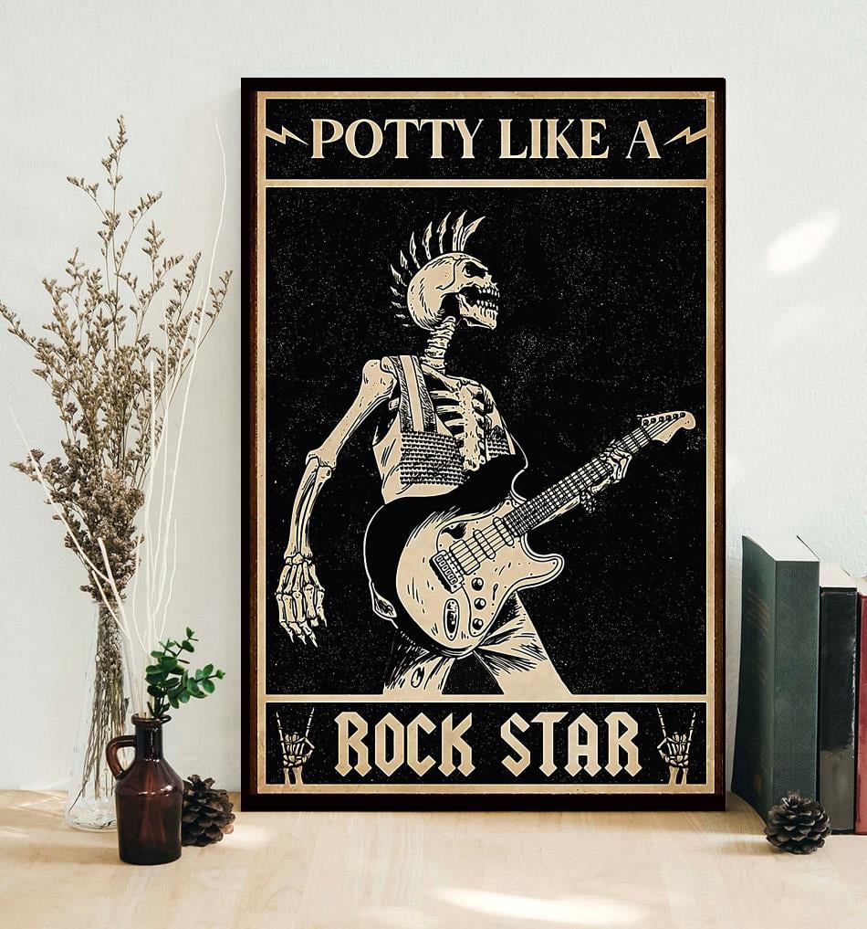 Potty like a rock star guitar poster 24 x 36 Inch Poster - Walmart.com