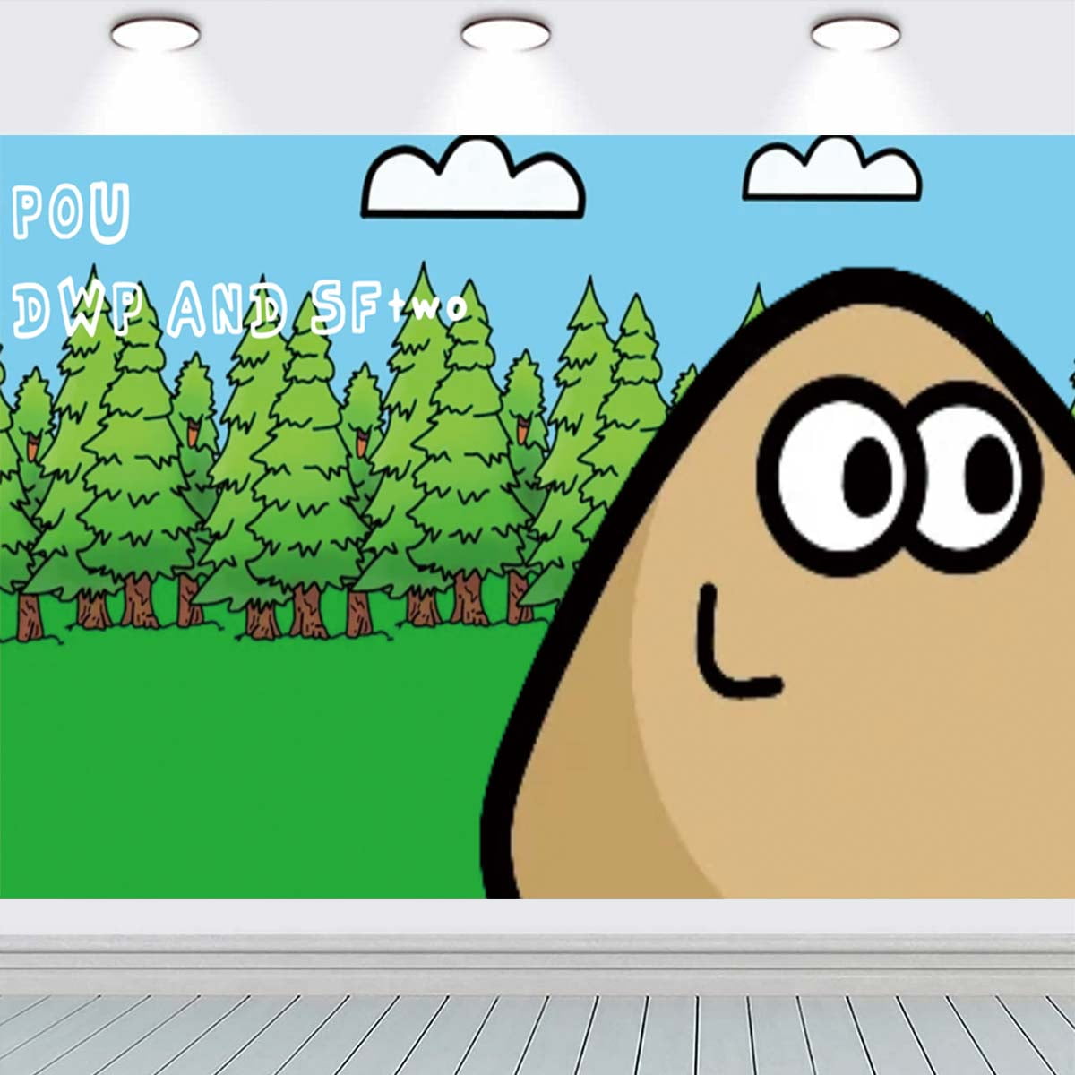 Pou Cartoon school Poster Backdrop Banner Party Supplies Birthday ...