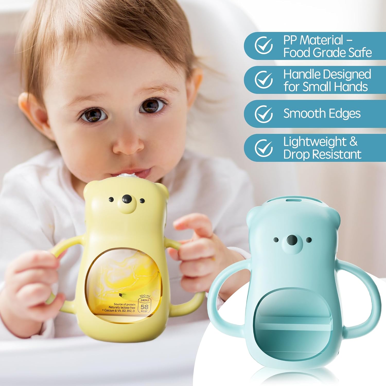 Pouch Holder No Squeeze for Baby, for Food Pouches & Drink Boxes, BPA ...