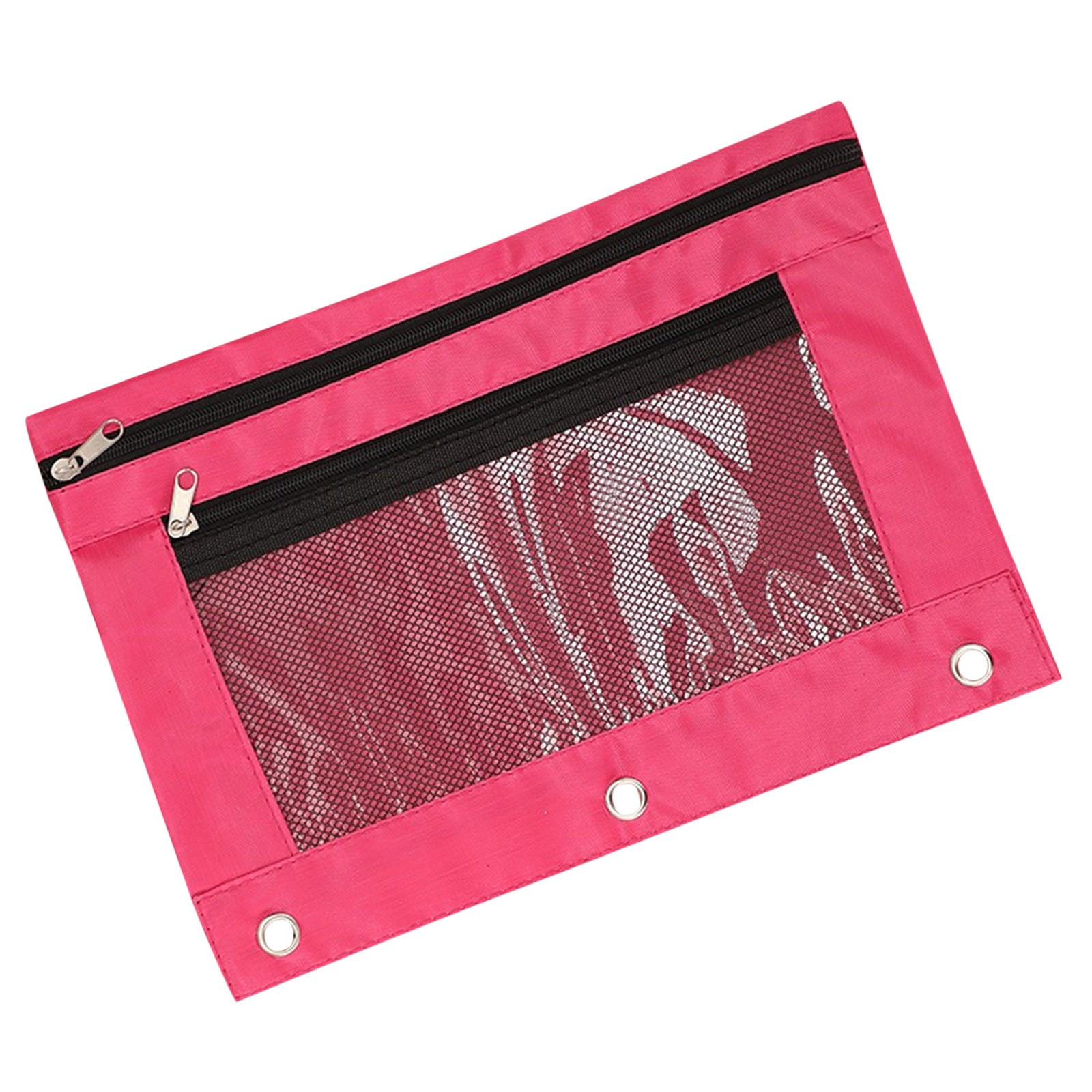 Pouch Pencil Pouch 3 Ring Fabric Pencil Pouches Black Pencil Case ...