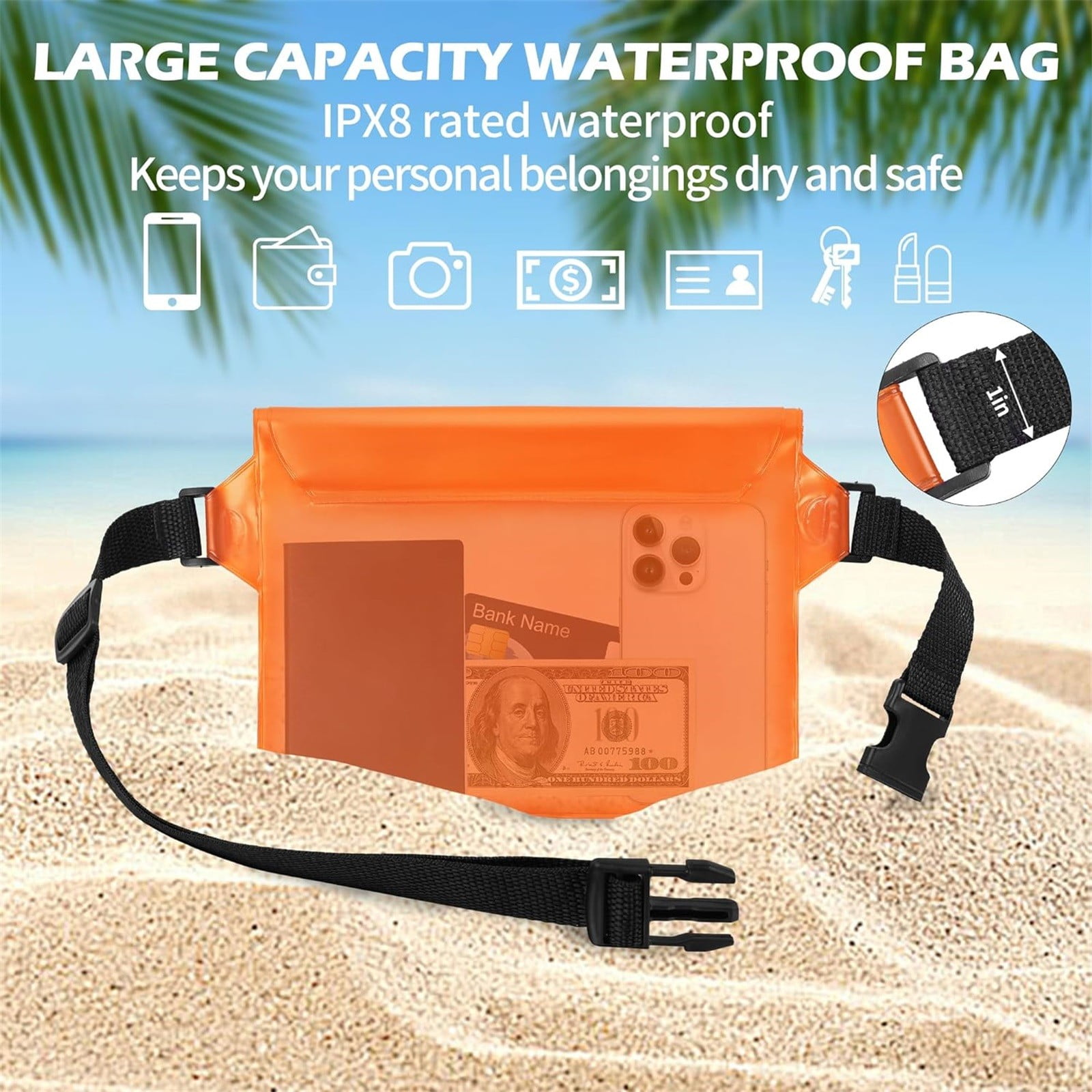 Pouch With Adjustable Waist Strap Dry Bag Keeps Cell Phones And Valuables And Dry Perfect For ...