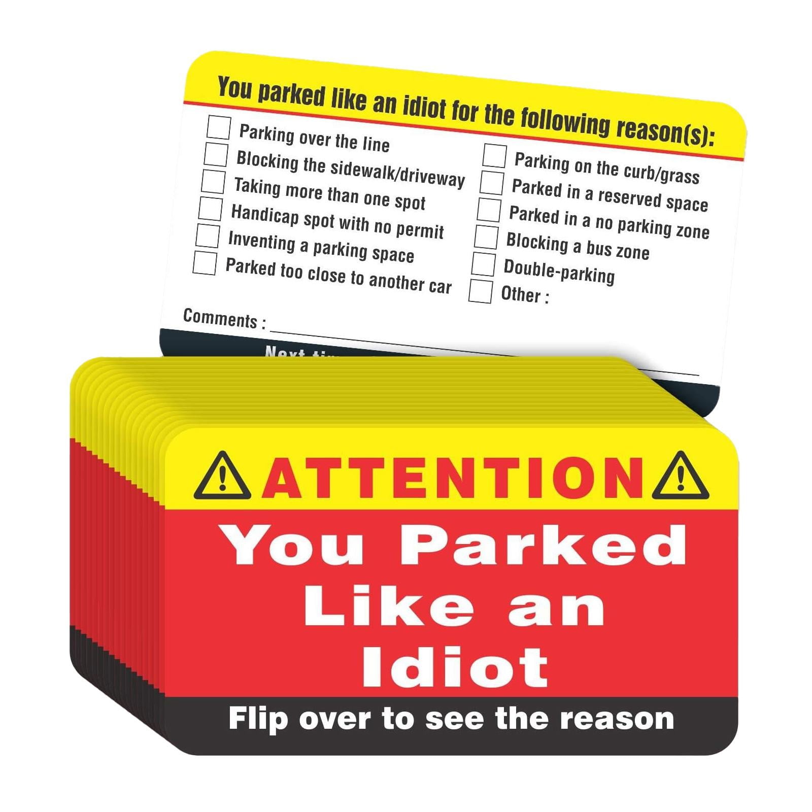 Pouches For Organization 50Pieces Bad Parking Cards You Parked Like An ...
