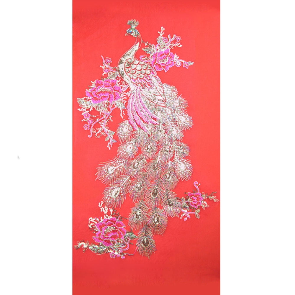 Pouches For Organization Blossom Peacock Applique Clothing Embroidery ...