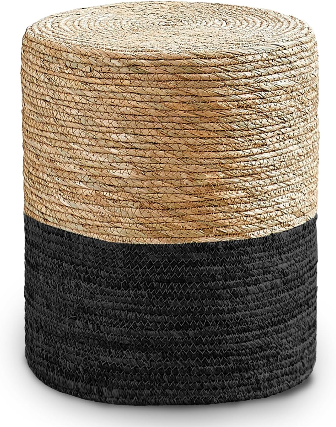 Pouf Ottoman, 100% Handwoven Seagrass Braided Pouffe, Boho Decor Floor ...