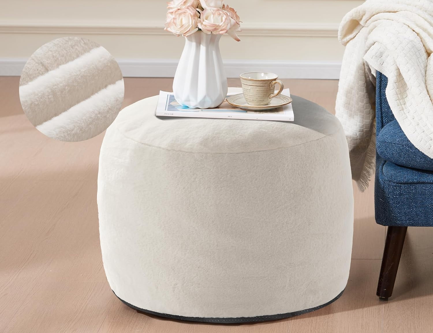 Pouf Ottoman Foot Rest 20"x15" Footstools and Ottomans Small with ...
