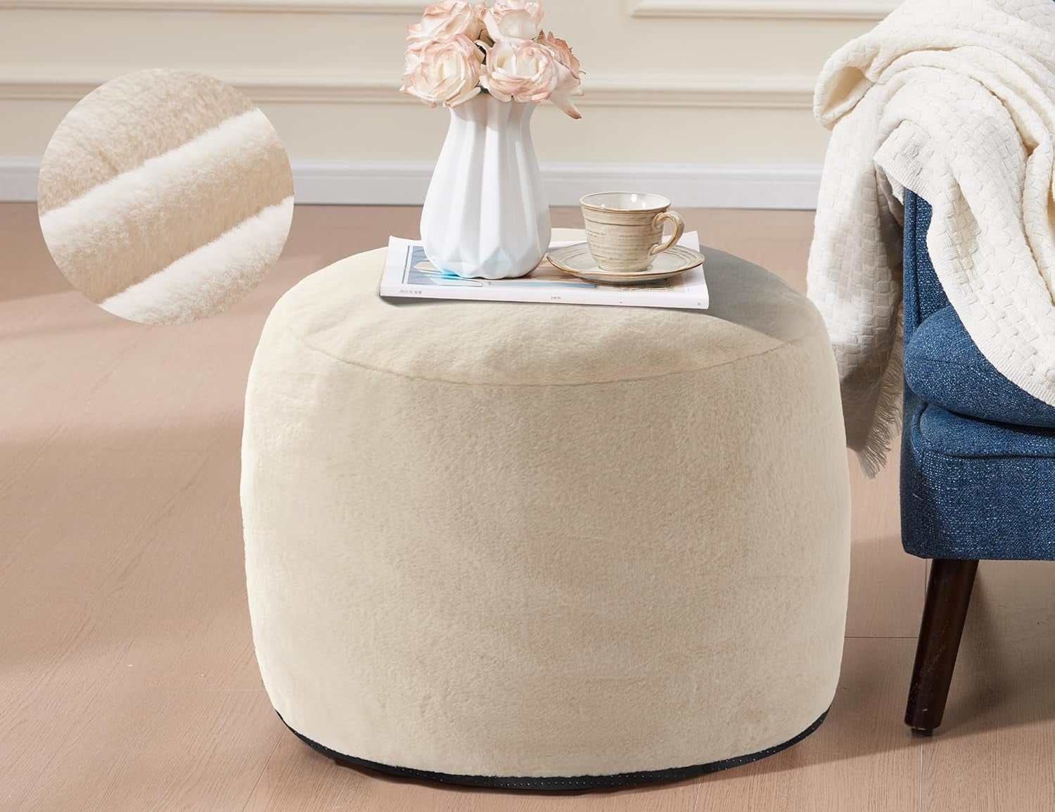 Pouf Ottoman Foot Rest 20"x15" Footstools and Ottomans Small with ...