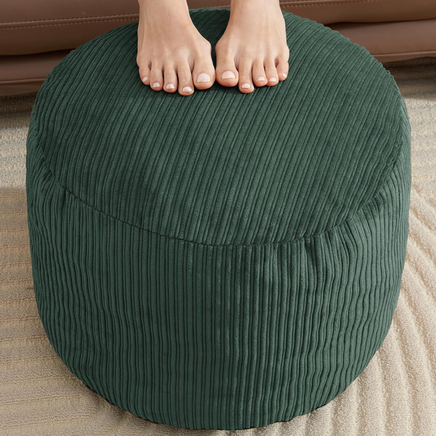 Pouf Ottoman Foot Stools with Foam Small Ottoman for Living Room ...
