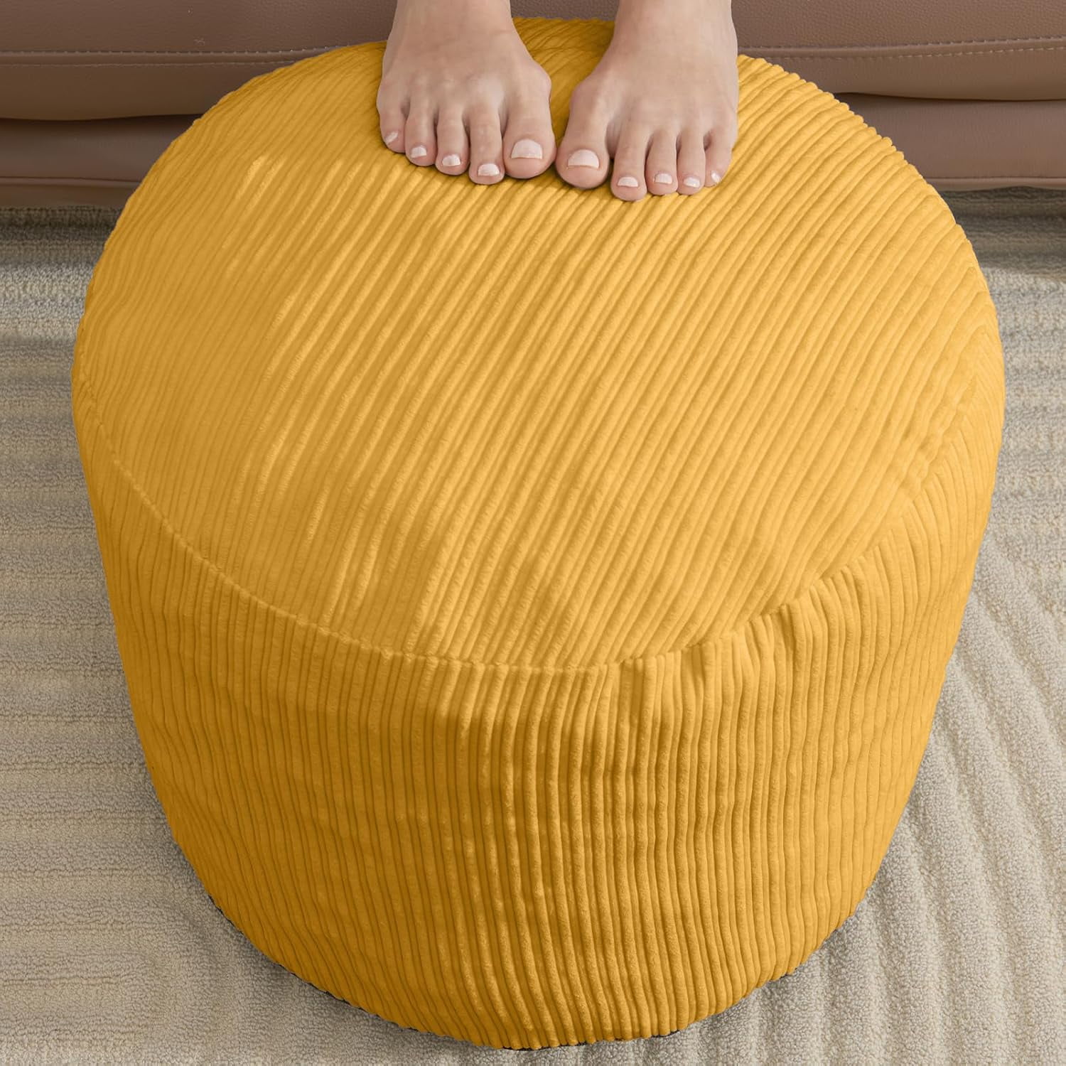 Pouf Ottoman Foot Stools with Foam Small Ottoman for Living Room ...