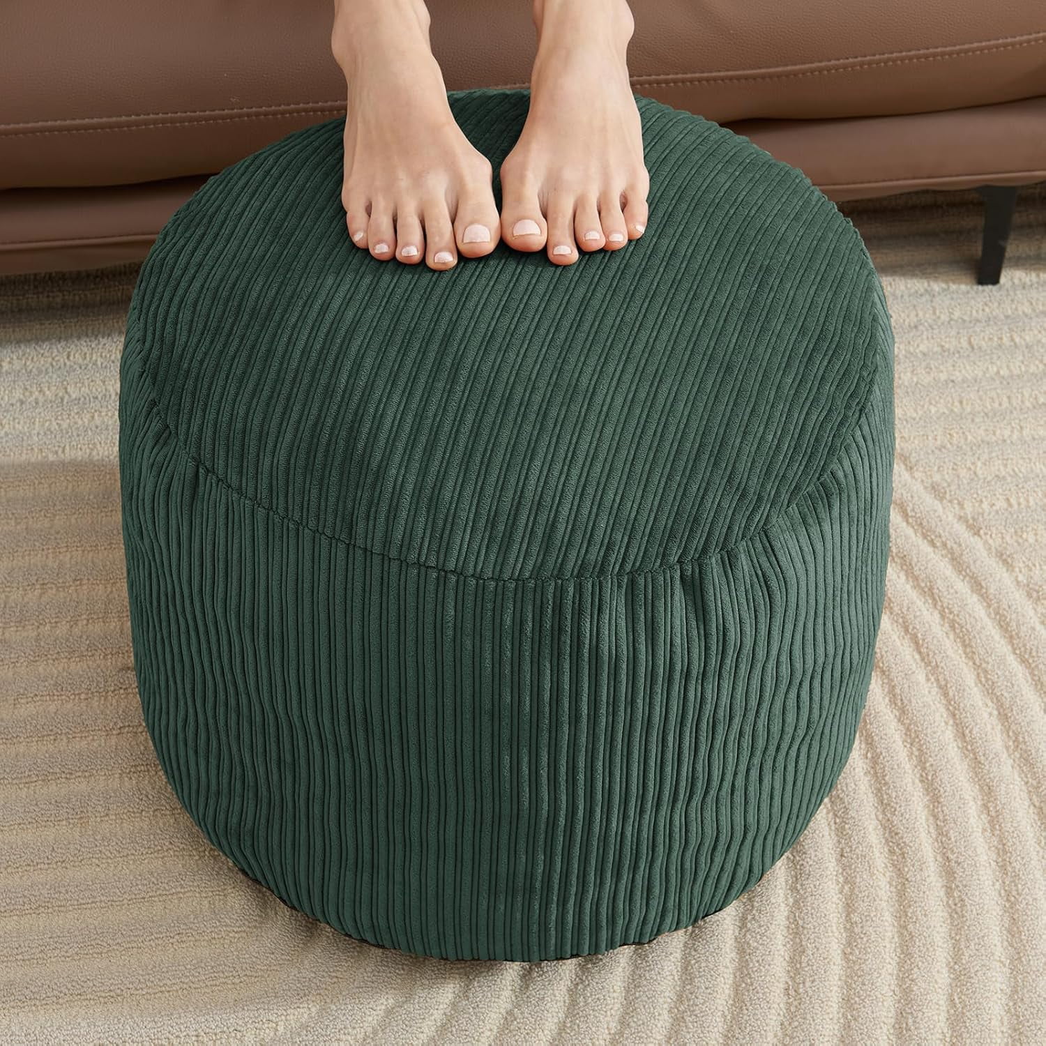 Pouf Ottoman Foot Stools Ottoman with Foam Small Corduroy Ottomans for ...
