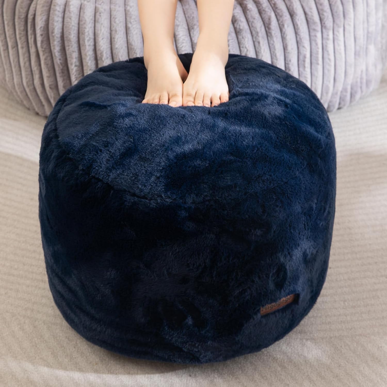 Pouf Stuffed Ottoman Round Modern Foam Filled Foot Rest Chair ...