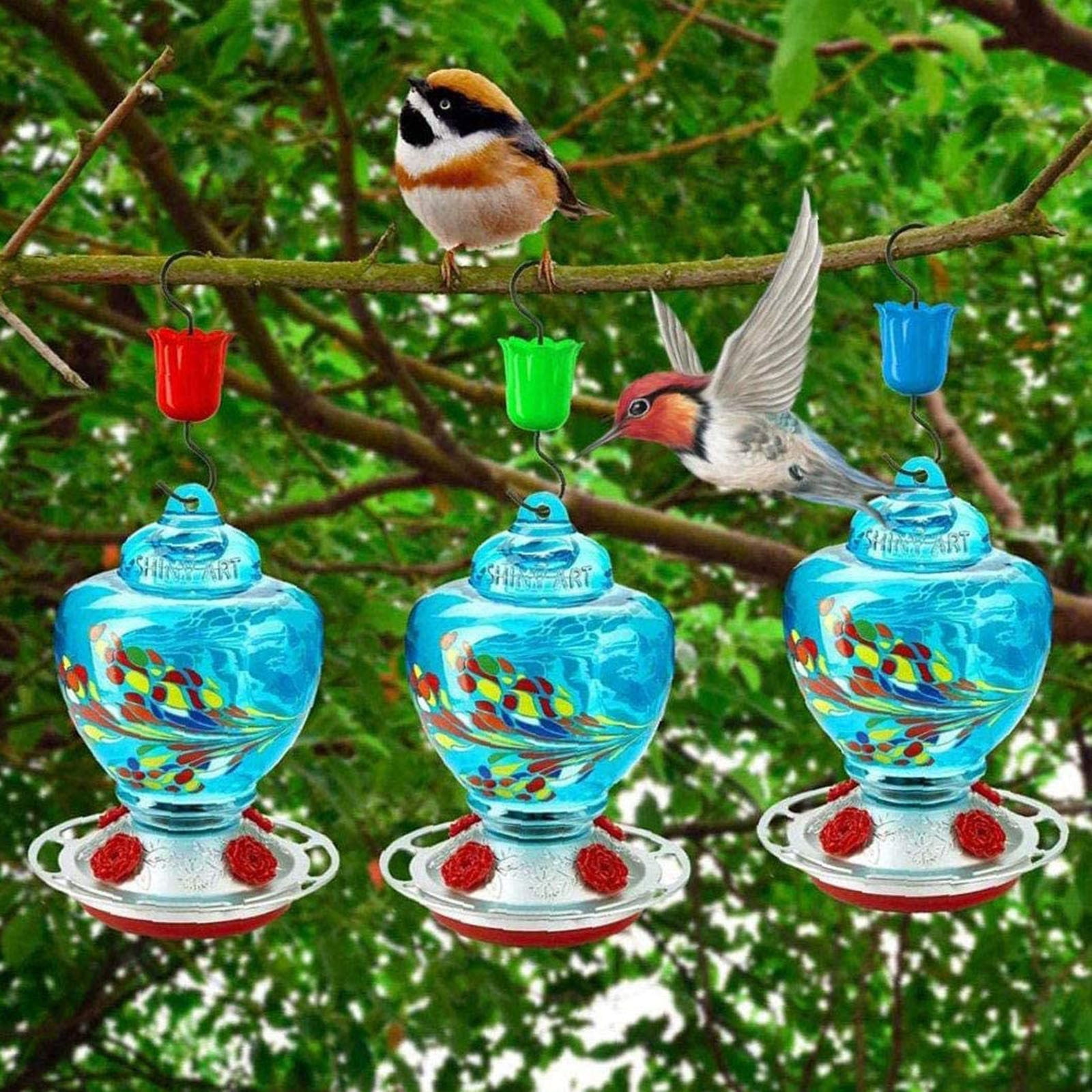 Poultry Feed Copper Hummingbird Feeder New Pattern 3 PCS Moat Hooks For ...