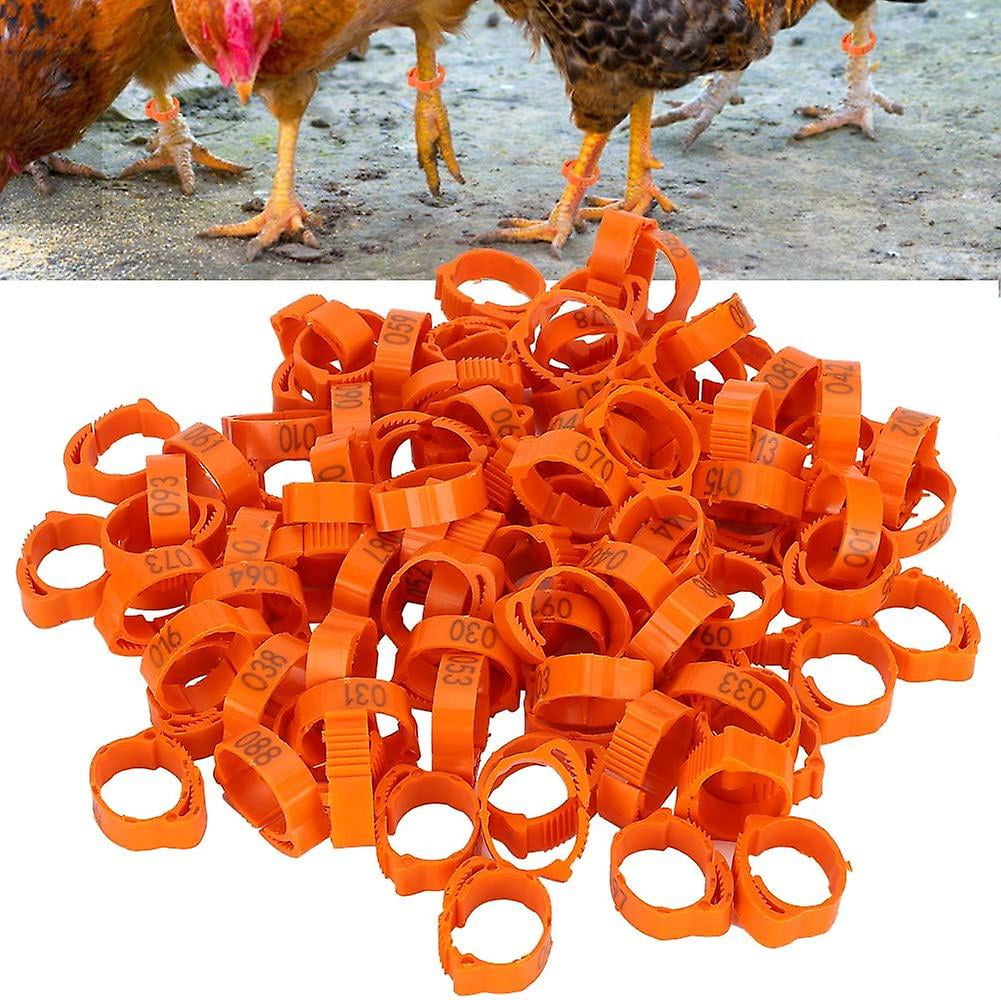 Poultry Foot Ring, 100pcs 001-100 Numbered Plastic Bird Leg Bands Rings ...