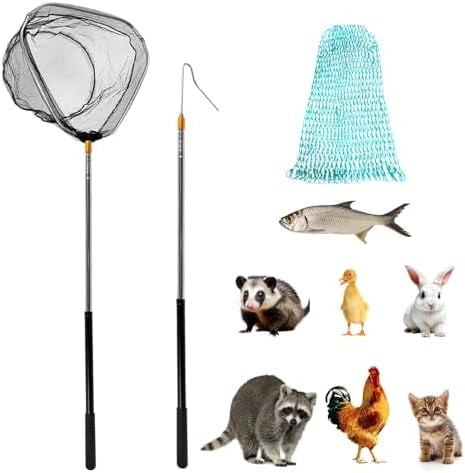 Poultry Net Chicken Catcher, with 2 Telescoping Poles, 2 Nets, and Leg ...