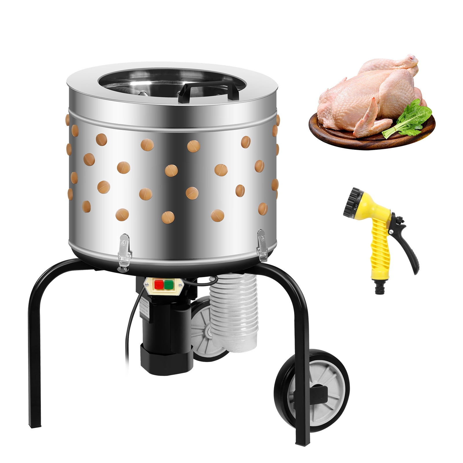 Poultry Plucker, 450W Strong - Motor Chicken Defeathering Device ...