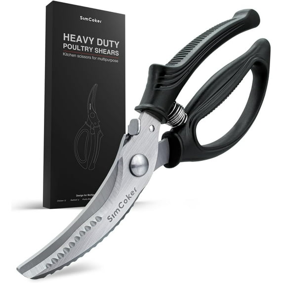 Poultry Shears, Heavy uty Kitchen Shears With Anti-Slip Hanle & Safety ...
