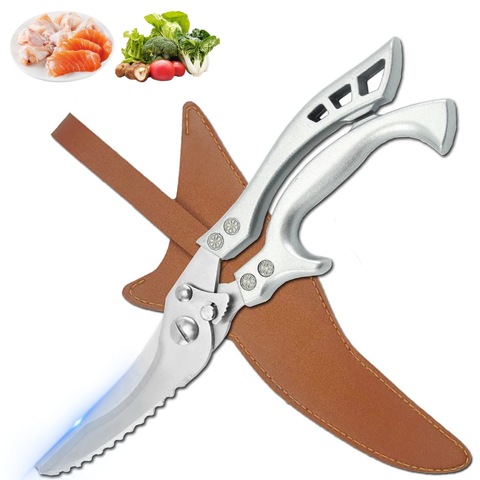 Cteifuer Heavy Duty Poultry Shears with Protective Cover - Stainless ...