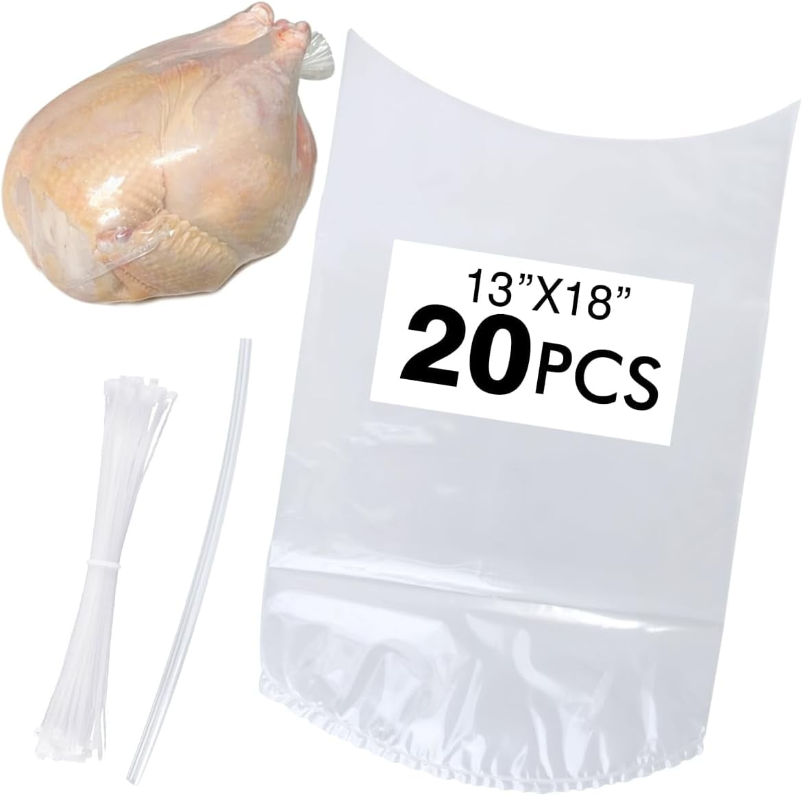 Poultry Shrink Bags, Chicken Bag, 20Pack 13x18 Inches Clear Poultry ...