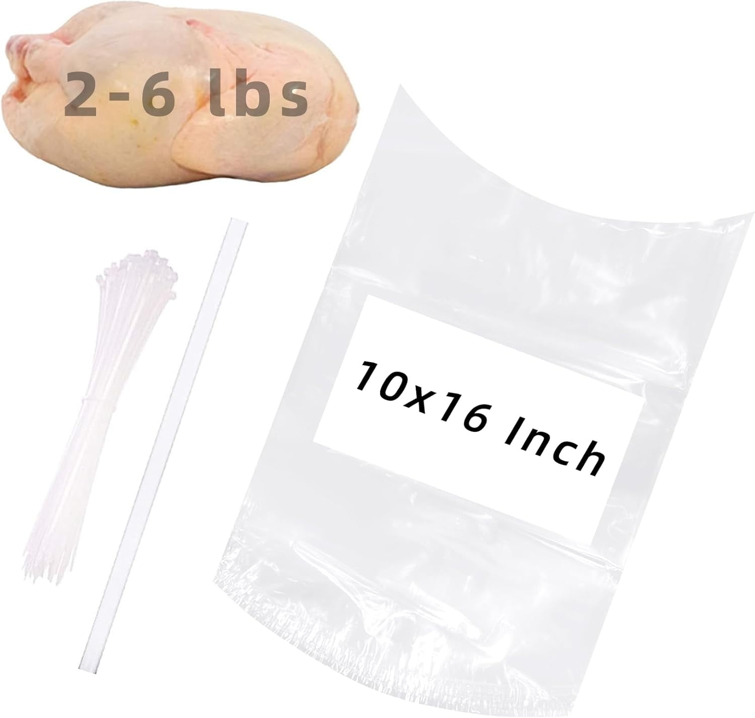 Poultry Shrink Wrap Bags,10x16 Inches 50 Pcs Clear Poultry Heat Shrink ...