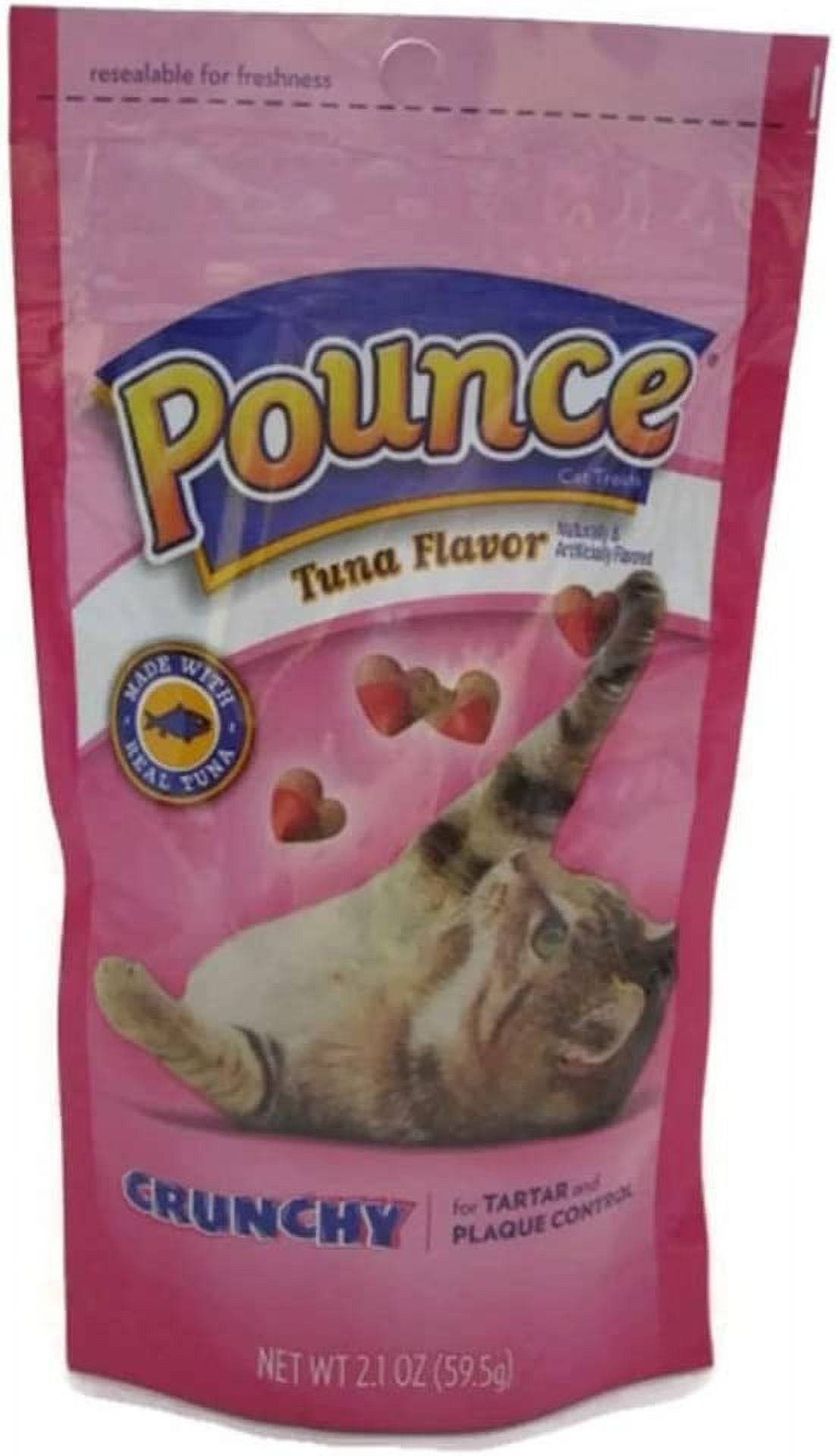 Pounce Tuna Flavored Cat Tartar and Plaque Control Snack, 4 Pack of 6 ...