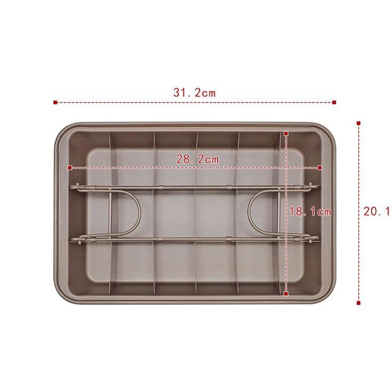 Pound Cake Mold Square Bakeware Non-Stick 6-Piece Brownie Mold Form for ...
