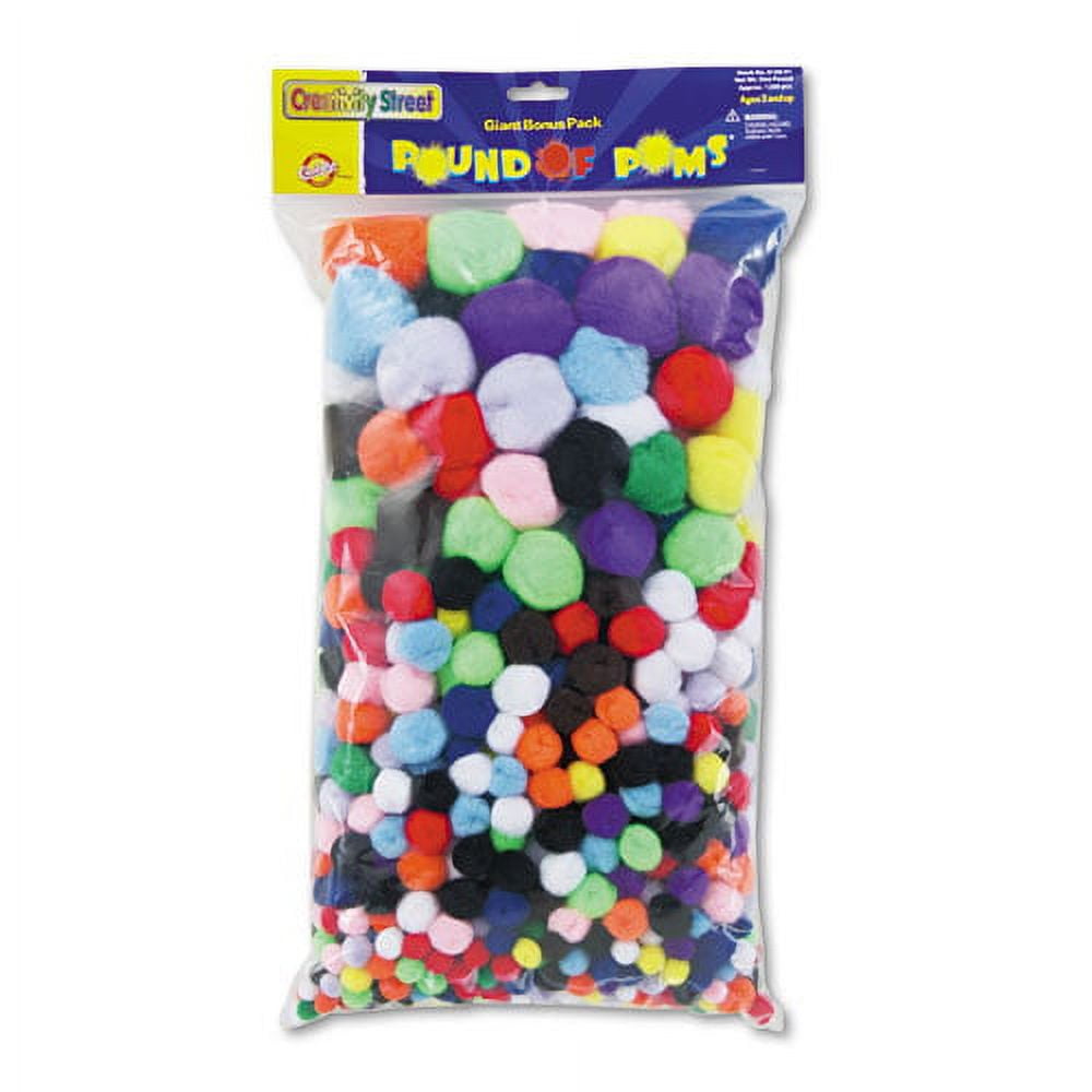 Pound Of Poms Giant Bonus Pack, Assorted Colors, 1,000/pack | Bundle of ...