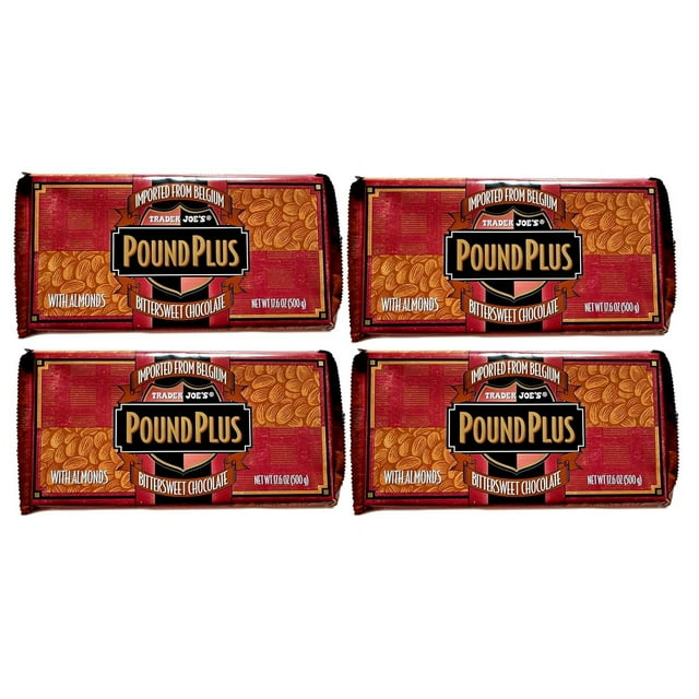 Pound Plus GIANT Belgian Bittersweet Chocolate with Almonds Bar - 4 ...