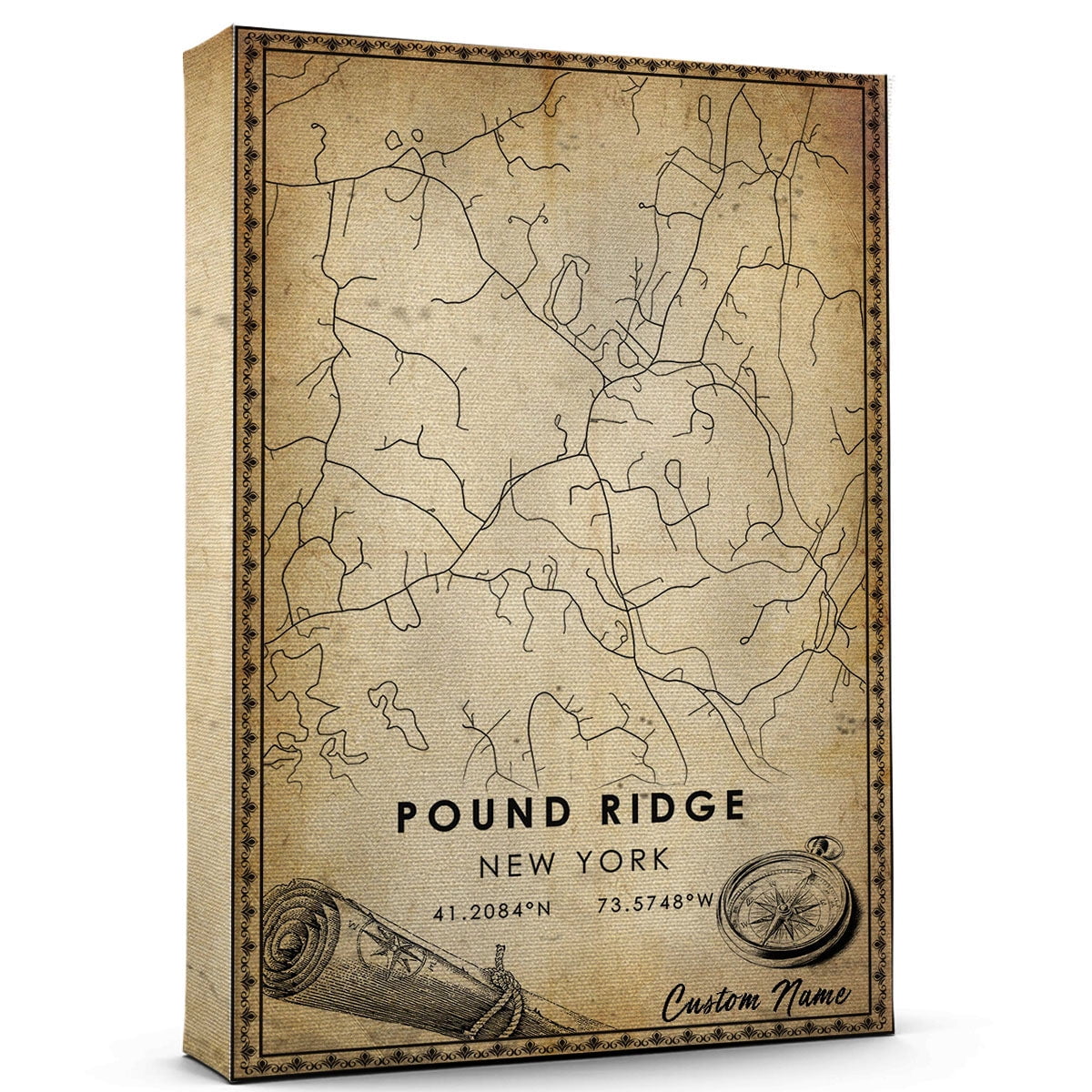Pound Ridge Map Poster, New York Map Art Poster, Canvas, Pound Ridge ...
