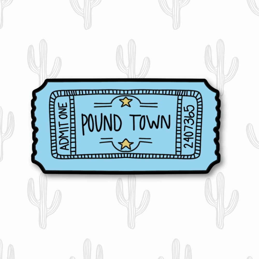 Pound Town Ticket Sticker, Funny Stickers Adult, Laptop Sticker, Gag ...