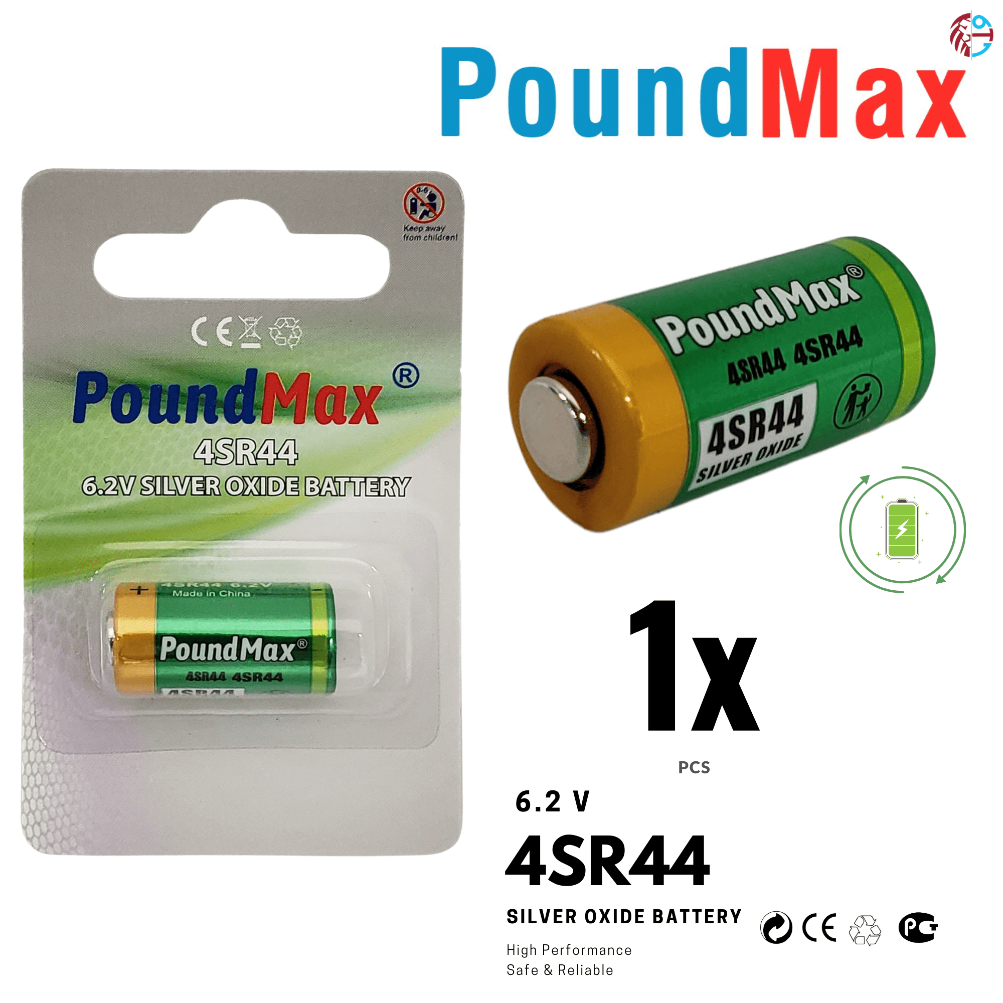 PoundMax 4SR44 Batteries 6.2v Silver Oxide Battery - Walmart.com