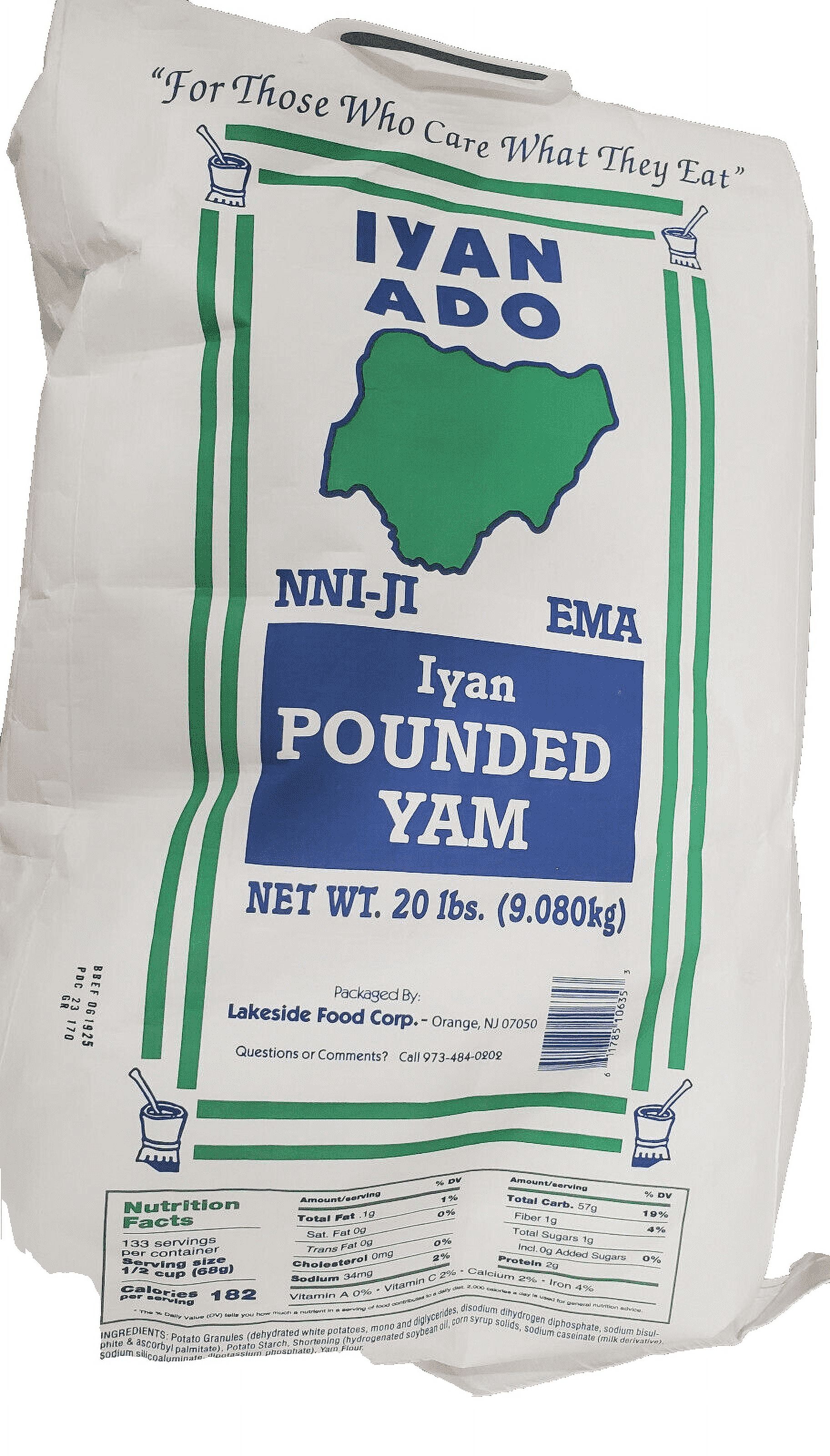 Pounded Yam Powder Iyan Ado 20 lbs - Walmart.com