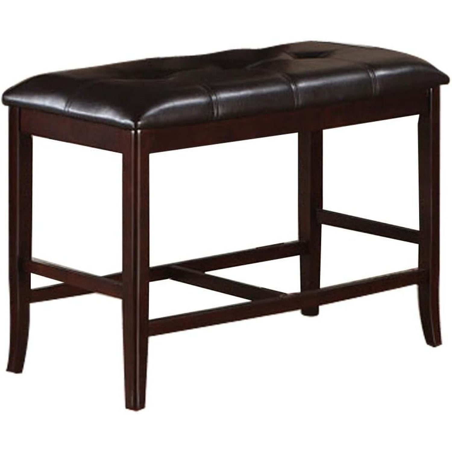 Poundex Counter Height Dining Bench in Deep Brown Finish - Walmart.com