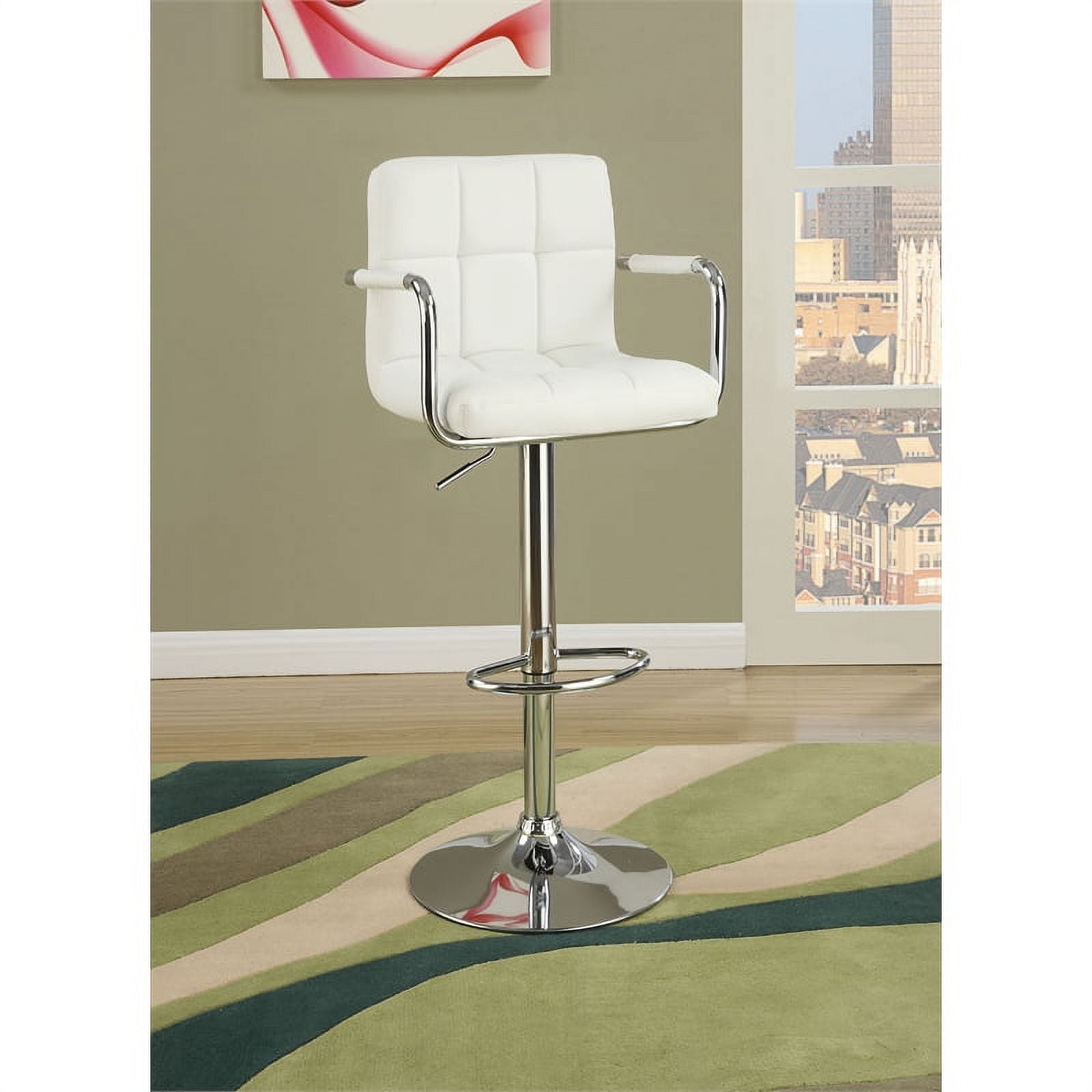Poundex F1567 22 x 18 x 38-44 in. Adjustable Height & Swivel Barstool ...
