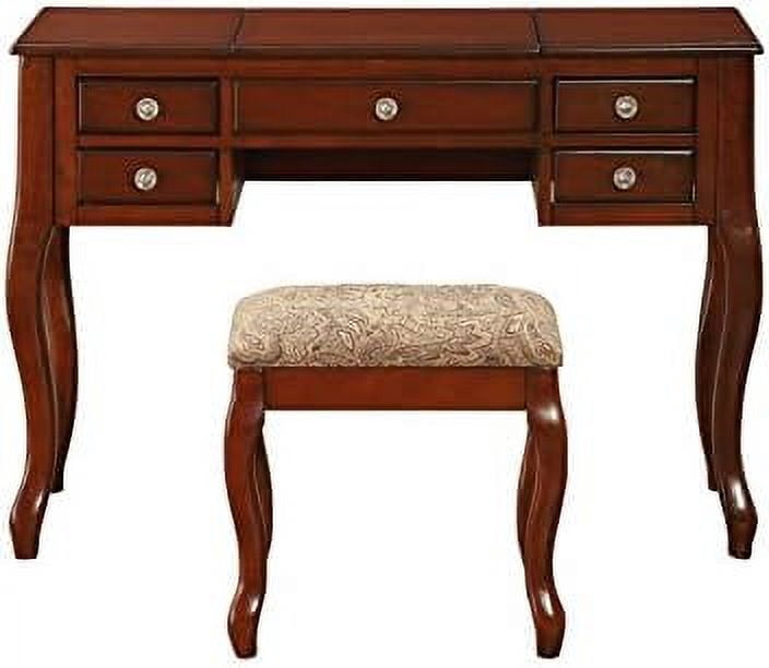Poundex F4147 Bobkona Cailyn Flip Up Mirror vanity Set with Stool in ...