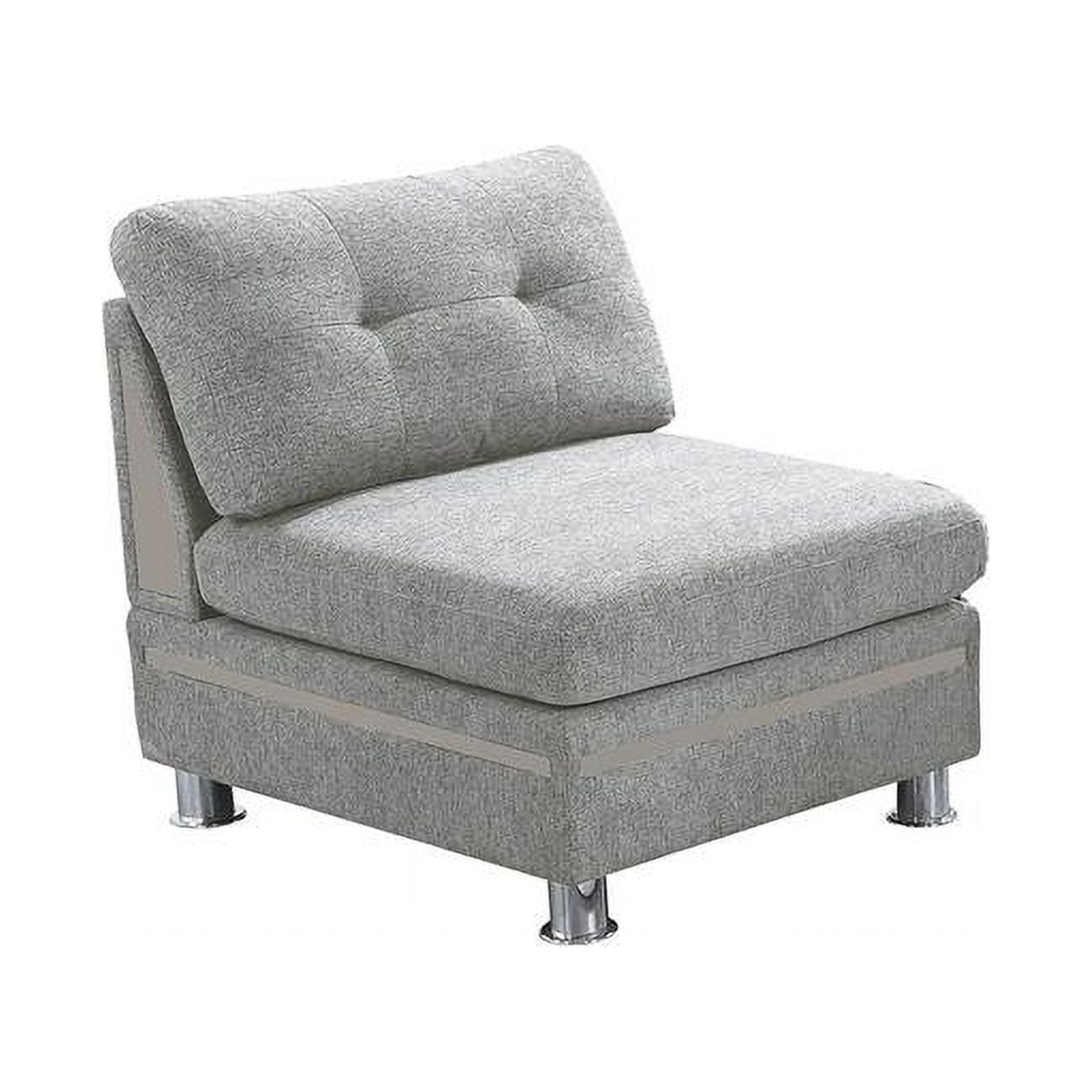 Poundex F8902 Chenille Fabric Upholstered Armless Chair, Gray - Walmart.com