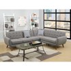 Poundex Furniture 2 Piece Fabric Sectional Sofa Set in Ash Black ...