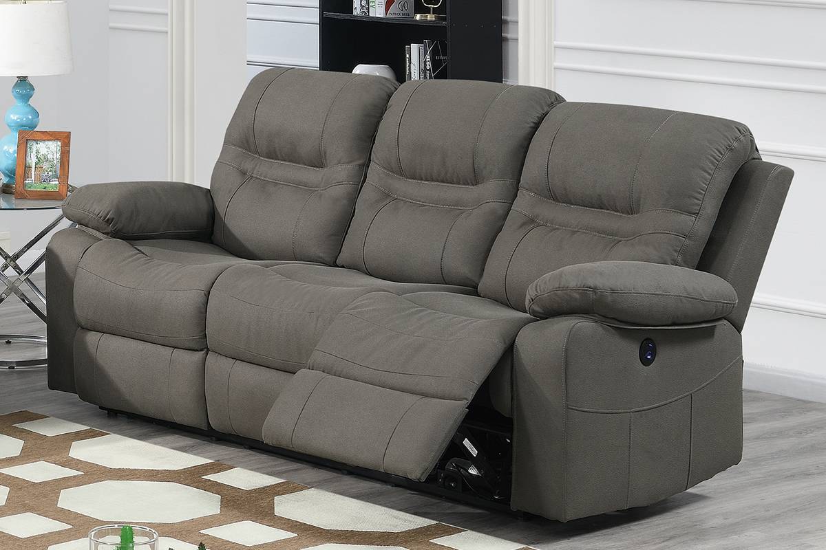 Poundex Furniture Breathable Leatherette Sofa in Slate Blue - Walmart.com