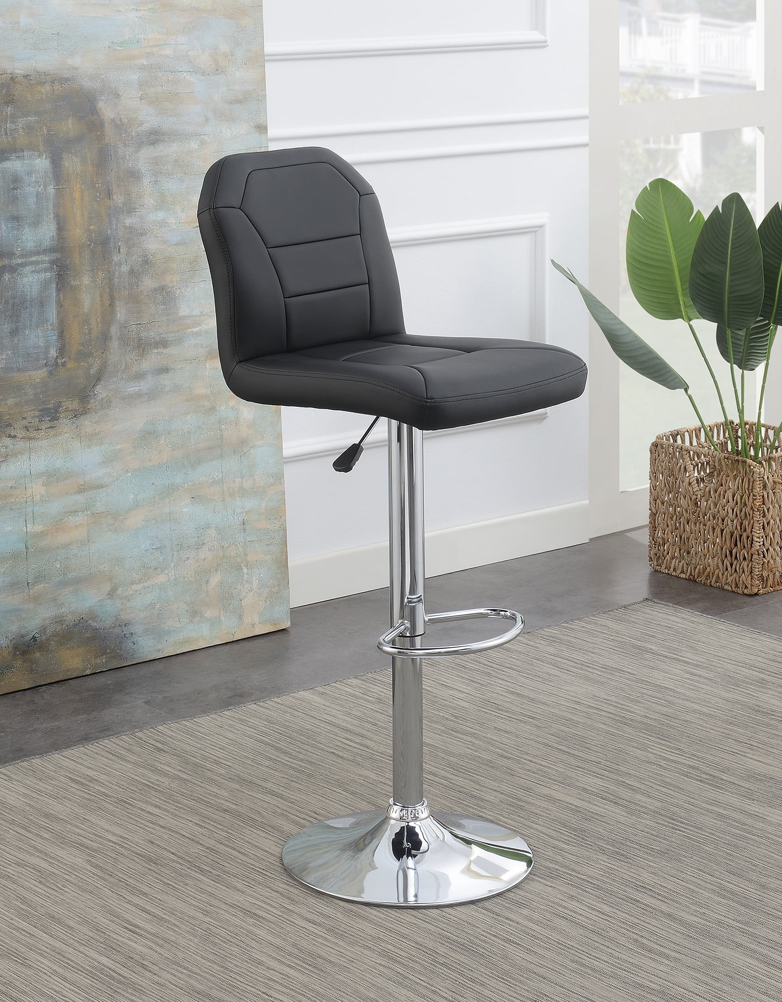 Poundex Furniture Modern Barstool in Black (Set of 2) - Walmart.com